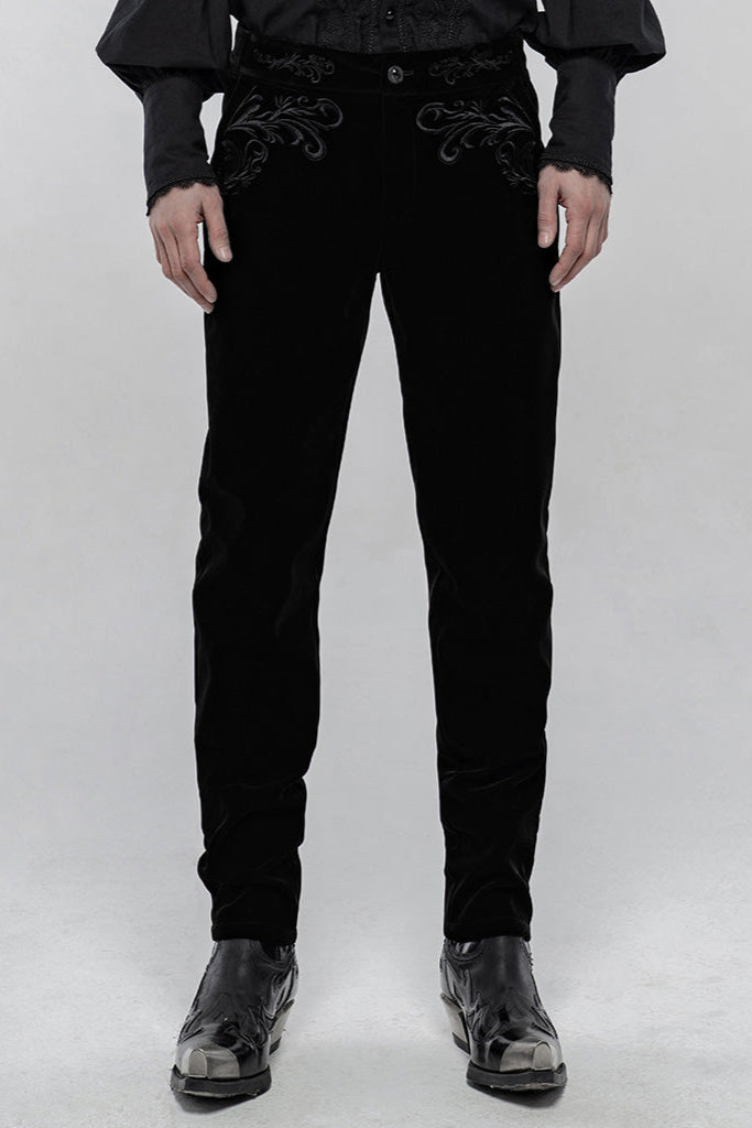 Men's Gothic Velvet Trousers – Victorian Wedding and Vampire Men's Gothic Velvet Trousers – Victorian Wedding and Vampire