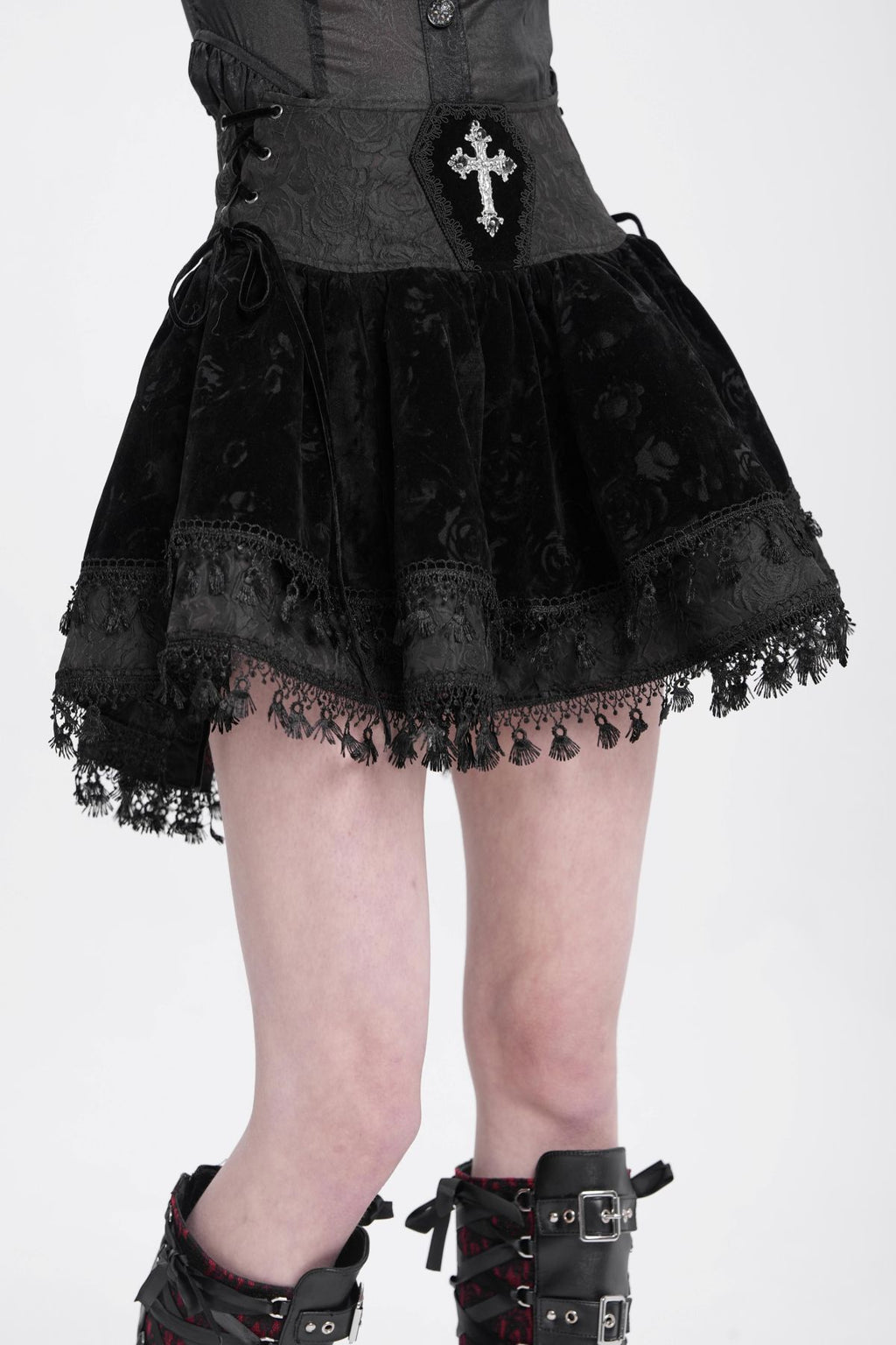 Gothic Victorian Vampire Velvet Mini Skirt- Devil Fashion SKT23001 ...