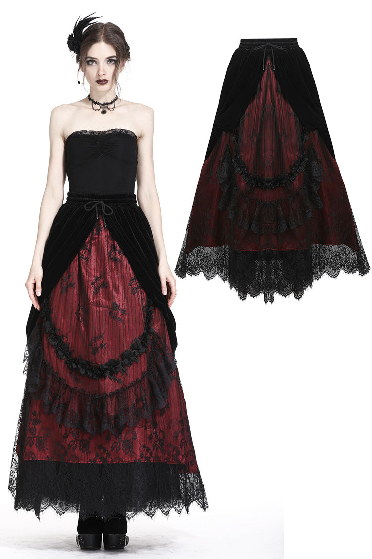 Black Red Gothic Victorian Vampire Ball Saloon Girl Skirt Dark in Love ...