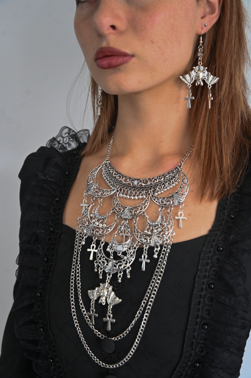 Gothic Handmade Necklace - Black Sanctuary Jewellery Set – OtherWorld ...