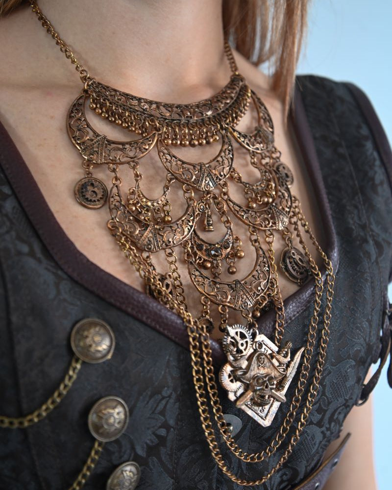The Sky Pirate’s Sigil - Steampunk Pirate Necklace and Earring Set ...